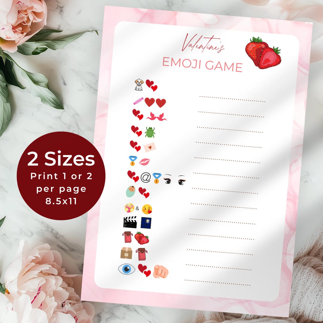 Valentine Emoji Game With Answers, Valentine's Pictionary Activity for ...