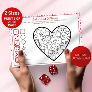Roll a Heart Candy Game, Fun Printable Dice Game for Kids, Perfect for ...