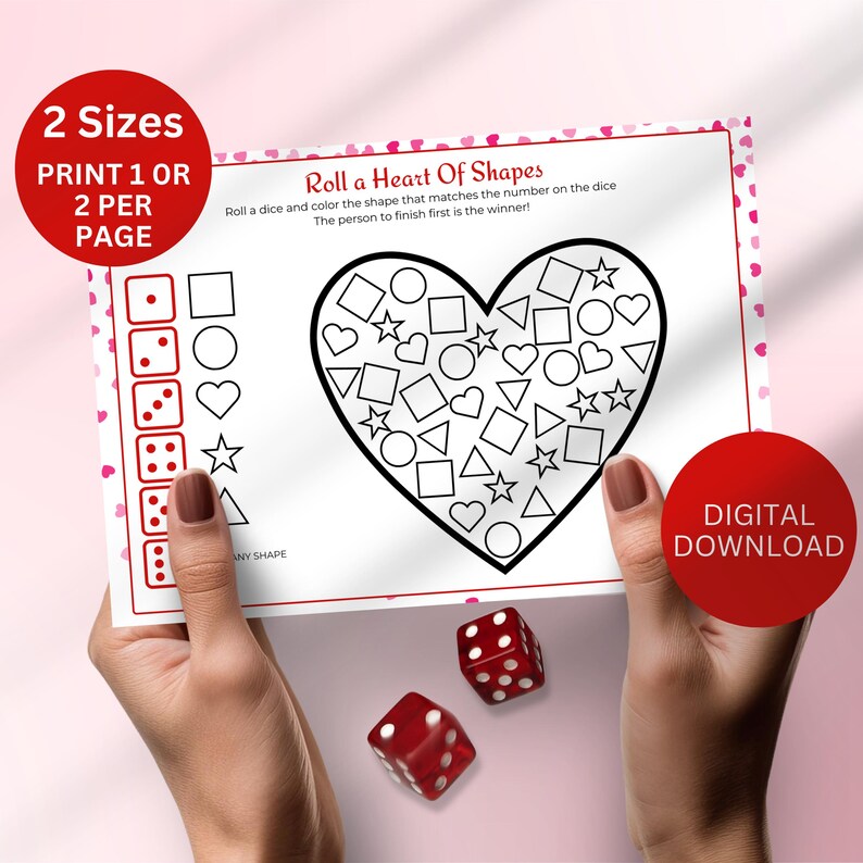 Roll a Heart Candy Game, Fun Printable Dice Game for Kids, Perfect for ...