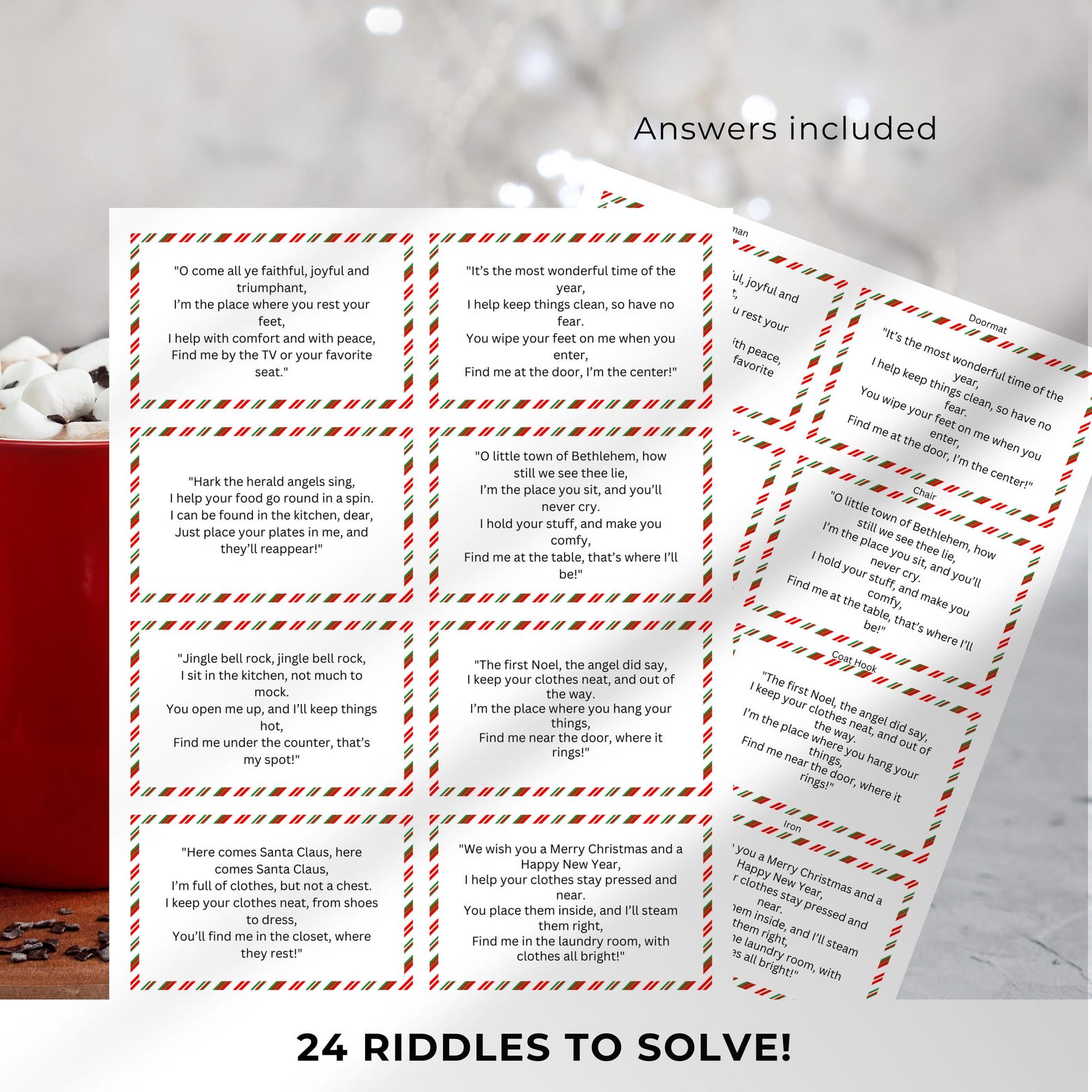 Christmas Scavenger Hunt for Teens and Adults, Xmas Riddle, Christmas ...