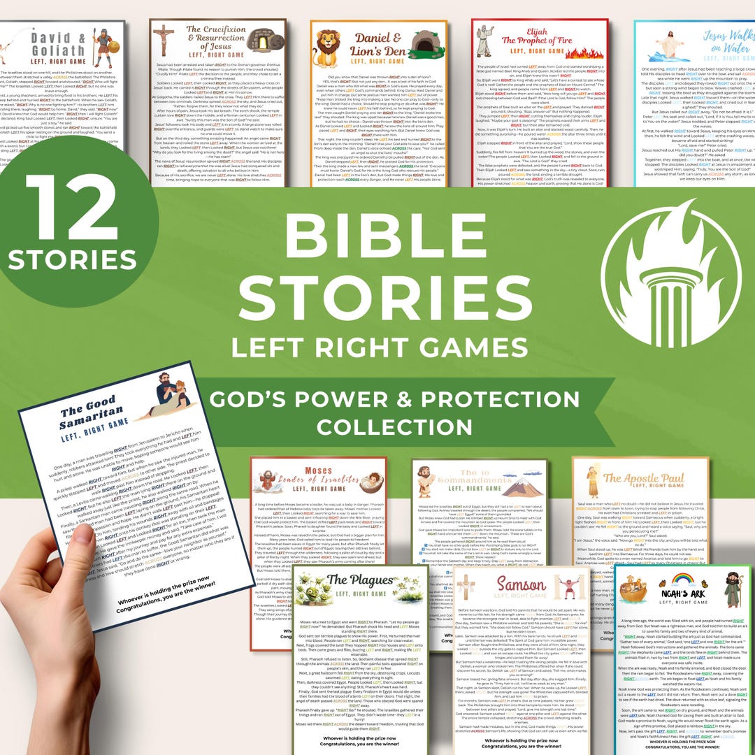 Bible Story Left Right Game, God's Power Bible Stories, Printable ...