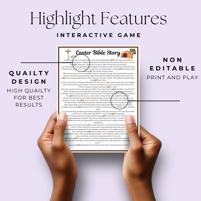 Bible Easter Left Right Game, Left Right Easter Story, Pass the Prize ...