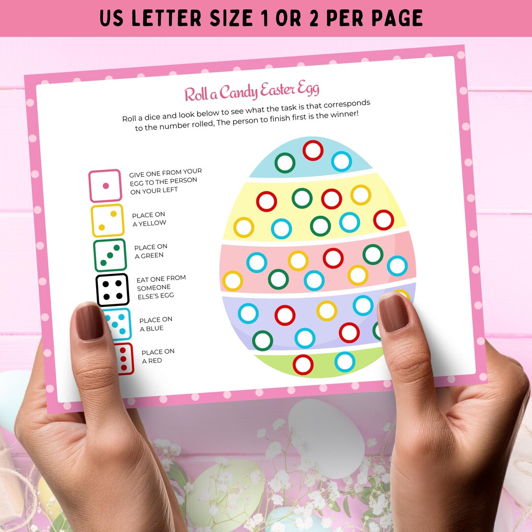 Easter Dice Game Roll an Egg, Printable Activity, Children's Holiday ...
