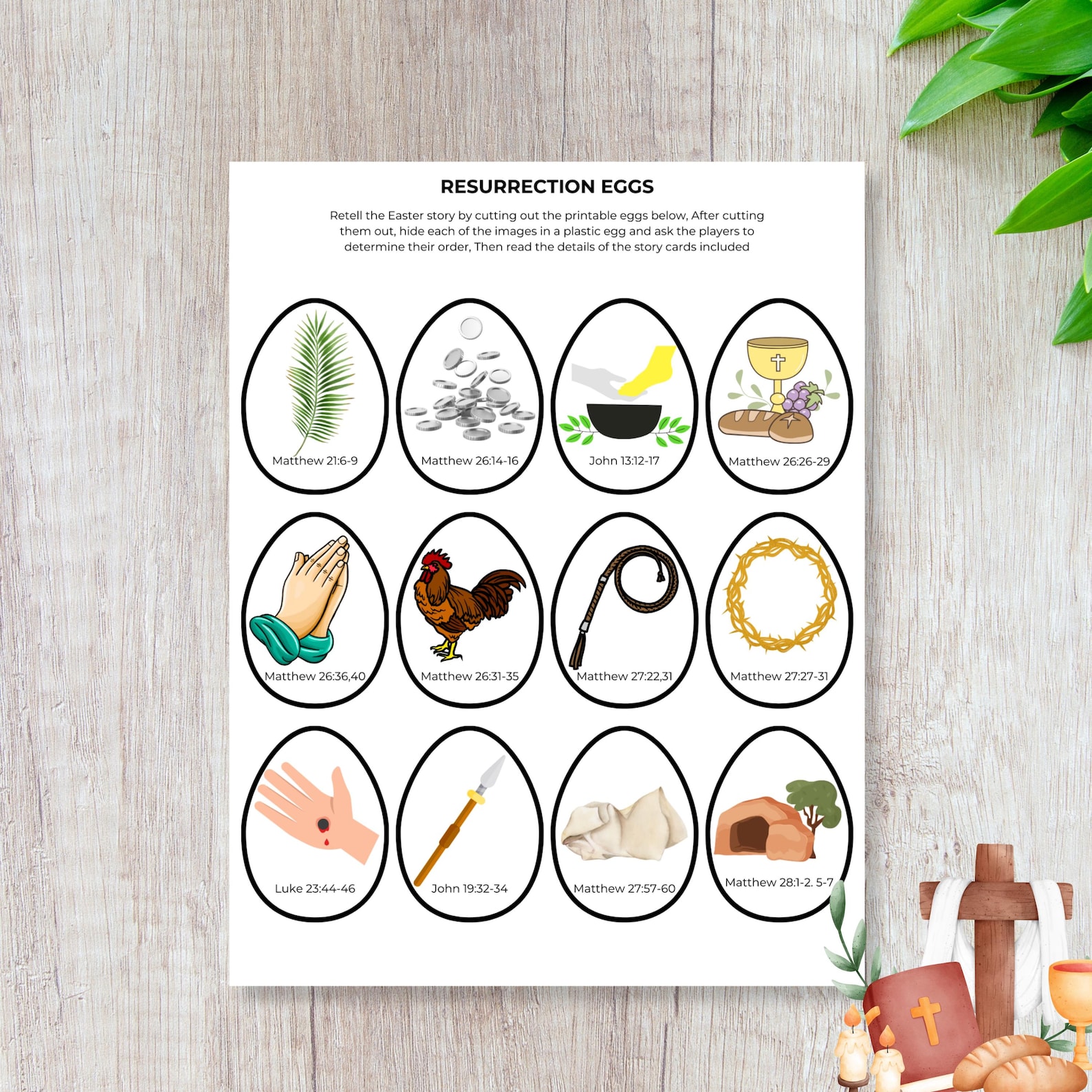 Resurrection Egg Scavenger Hunt, Printable Easter Story Activity for ...