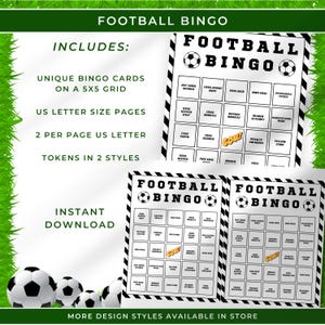 Football Themed Bingo, Printable English Activity, Soccer Activities 20 ...