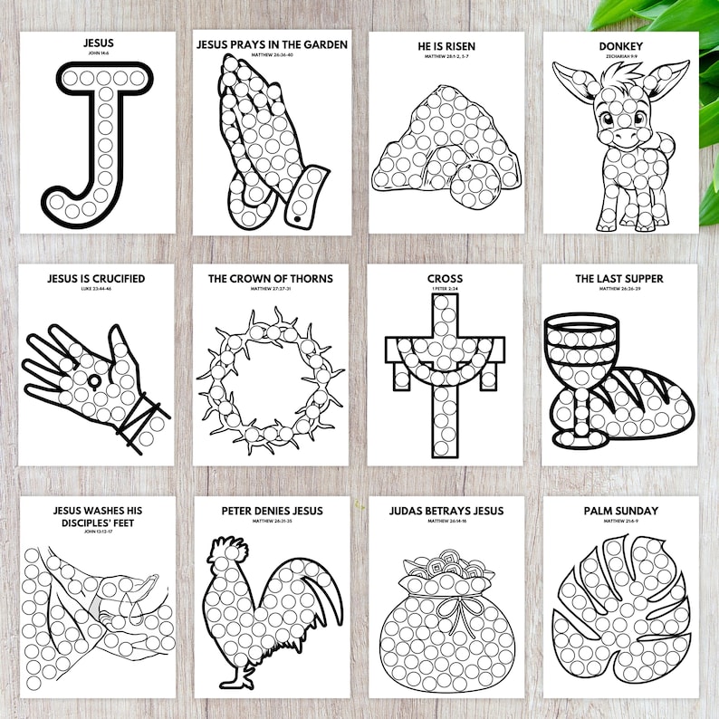Bible Story Dot Marker, Dot Marker Jesus, Christian Printables for Kids ...