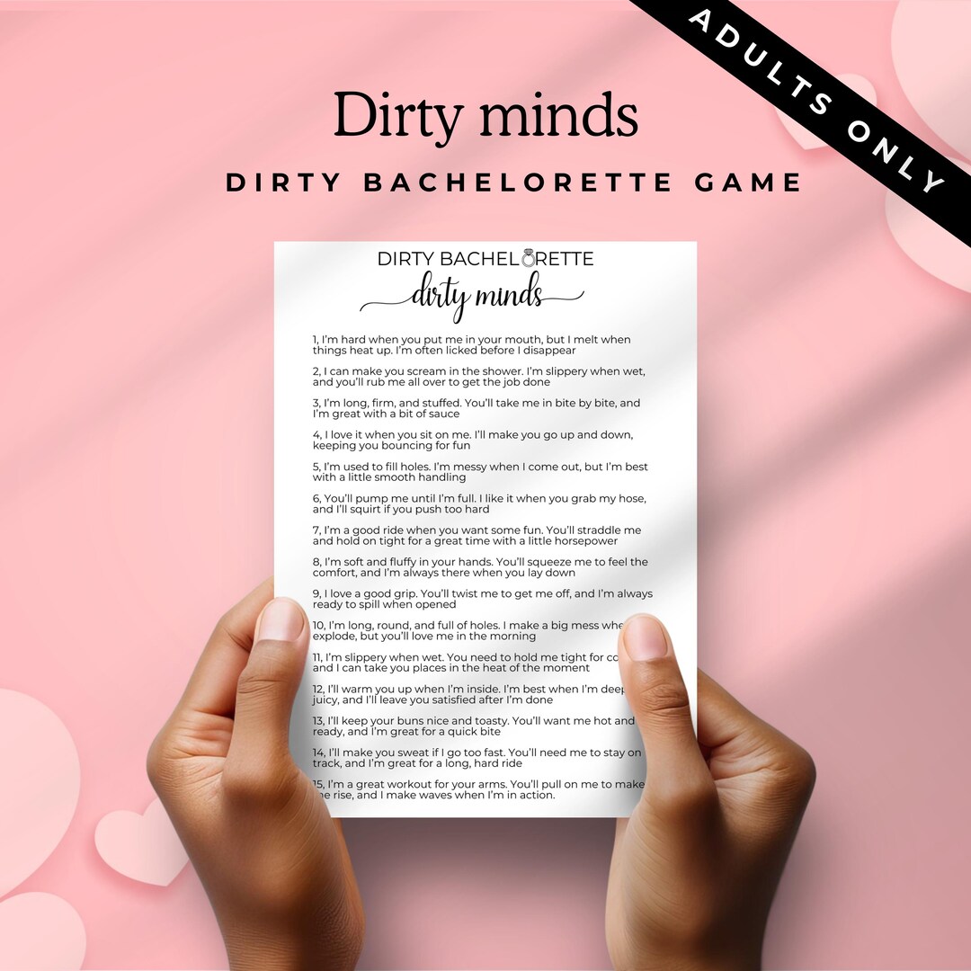 Dirty Minds Trivia, Bachelorette Game, Bridal Shower Party Activity ...