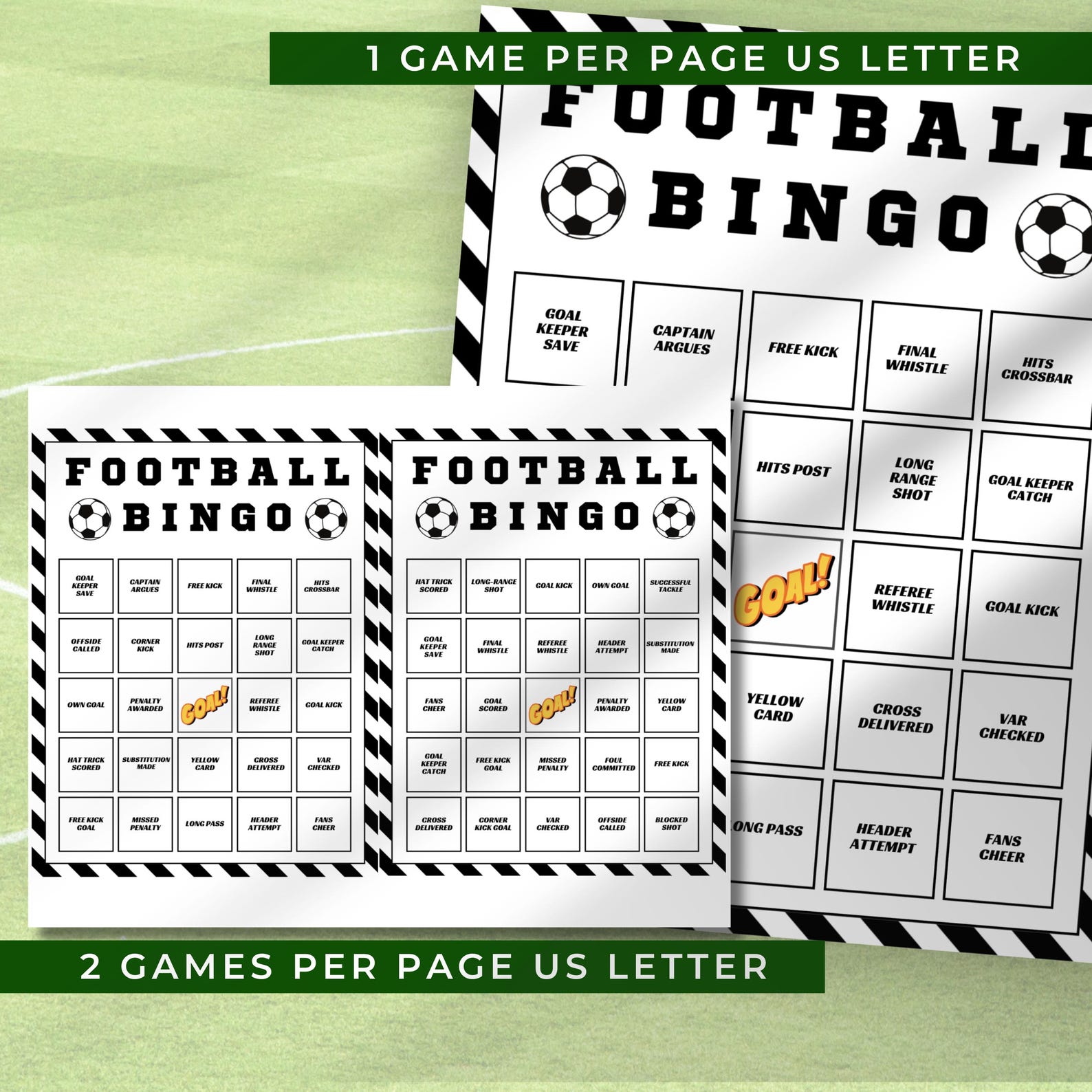 Football Themed Bingo, Printable English Activity, Soccer Activities 20 ...