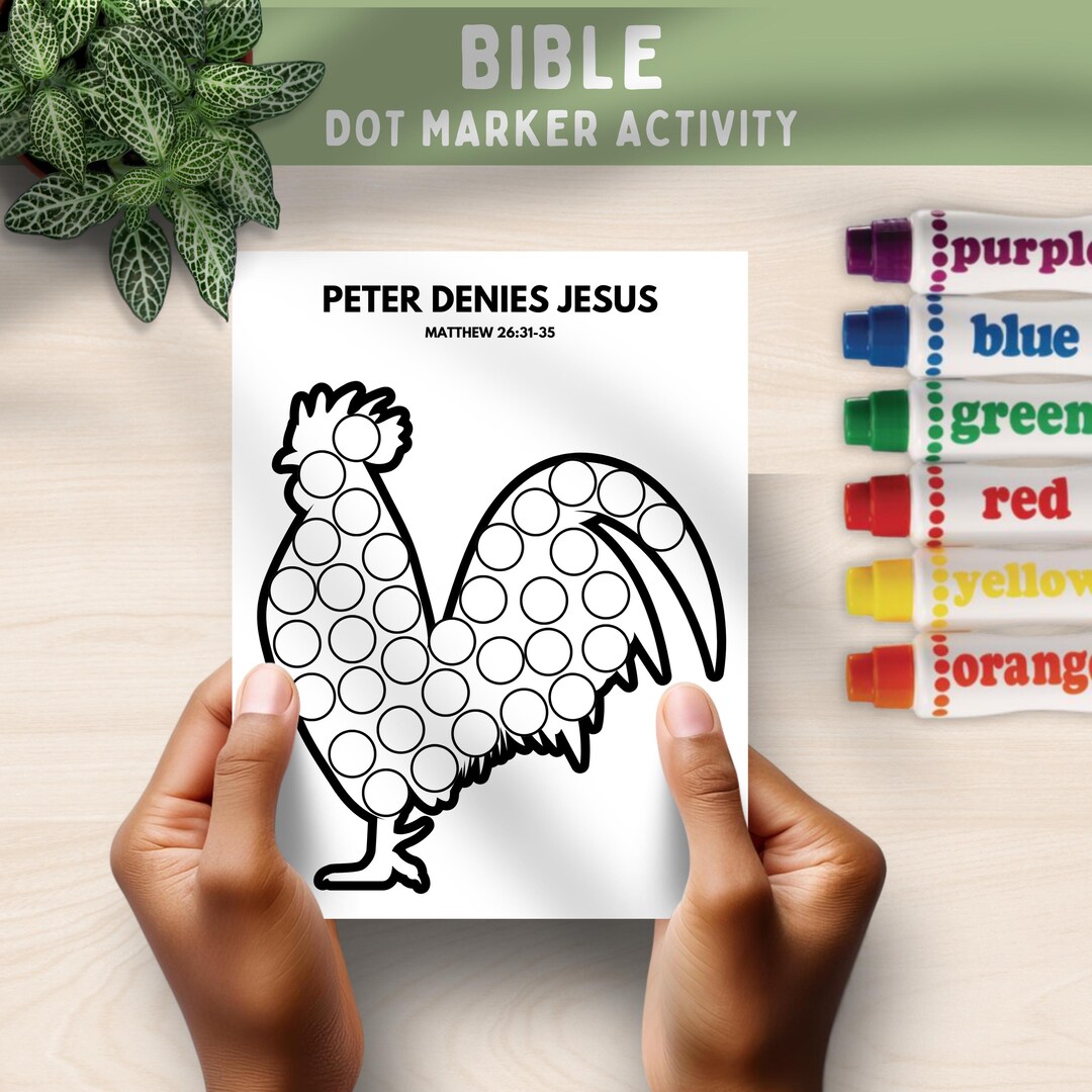 Bible Story Dot Marker, Dot Marker Jesus, Christian Printable for Kid ...