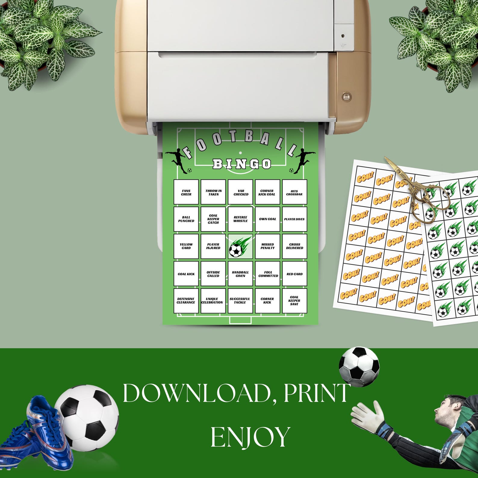 Football Themed Bingo, Printable English Activity, Soccer Activities 20 ...