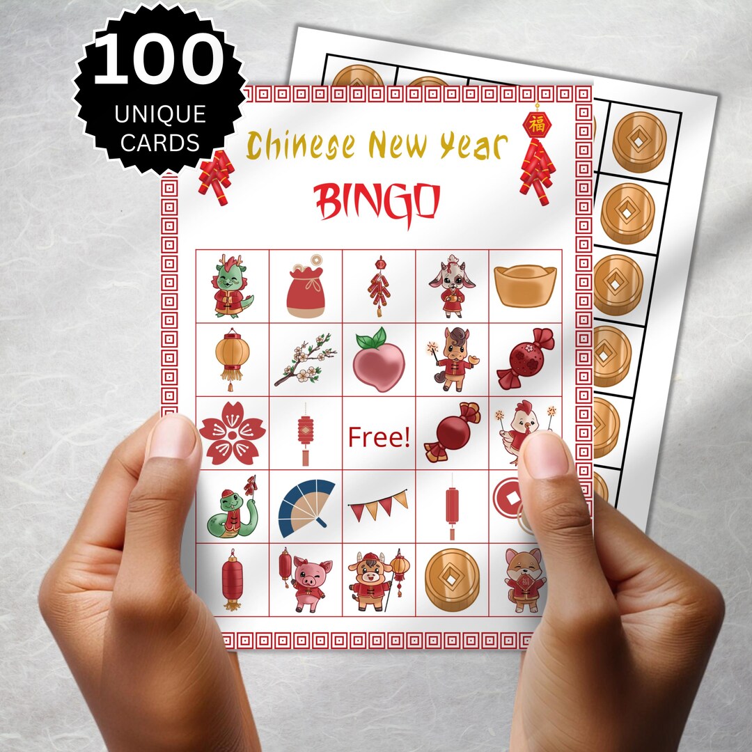 Chinese New Year Bingo, Printable Zodiac for Children, Kids Lunar ...