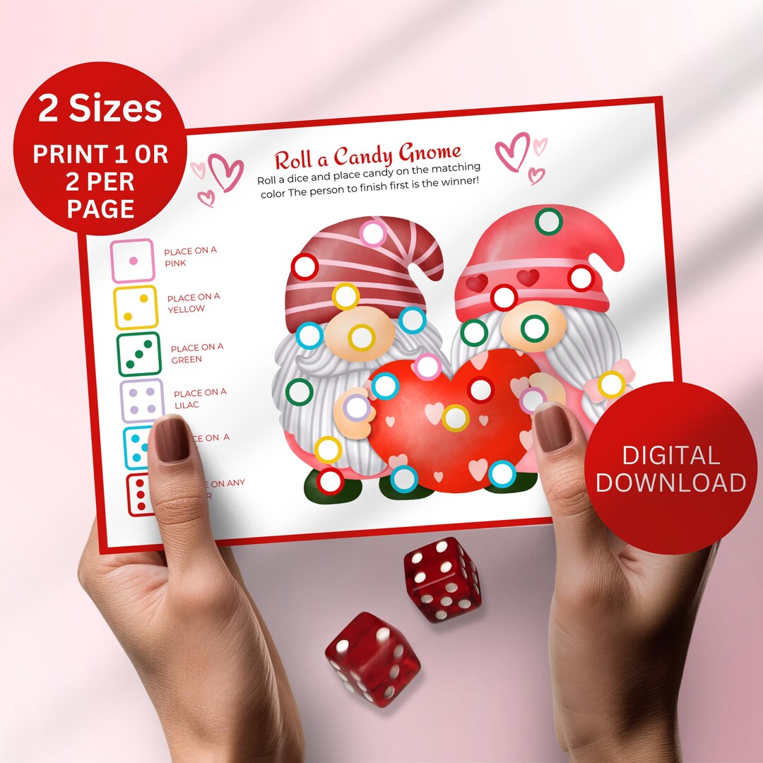 Roll A Dice Game, Fun Printable Gnome Game for Kids, Perfect for ...