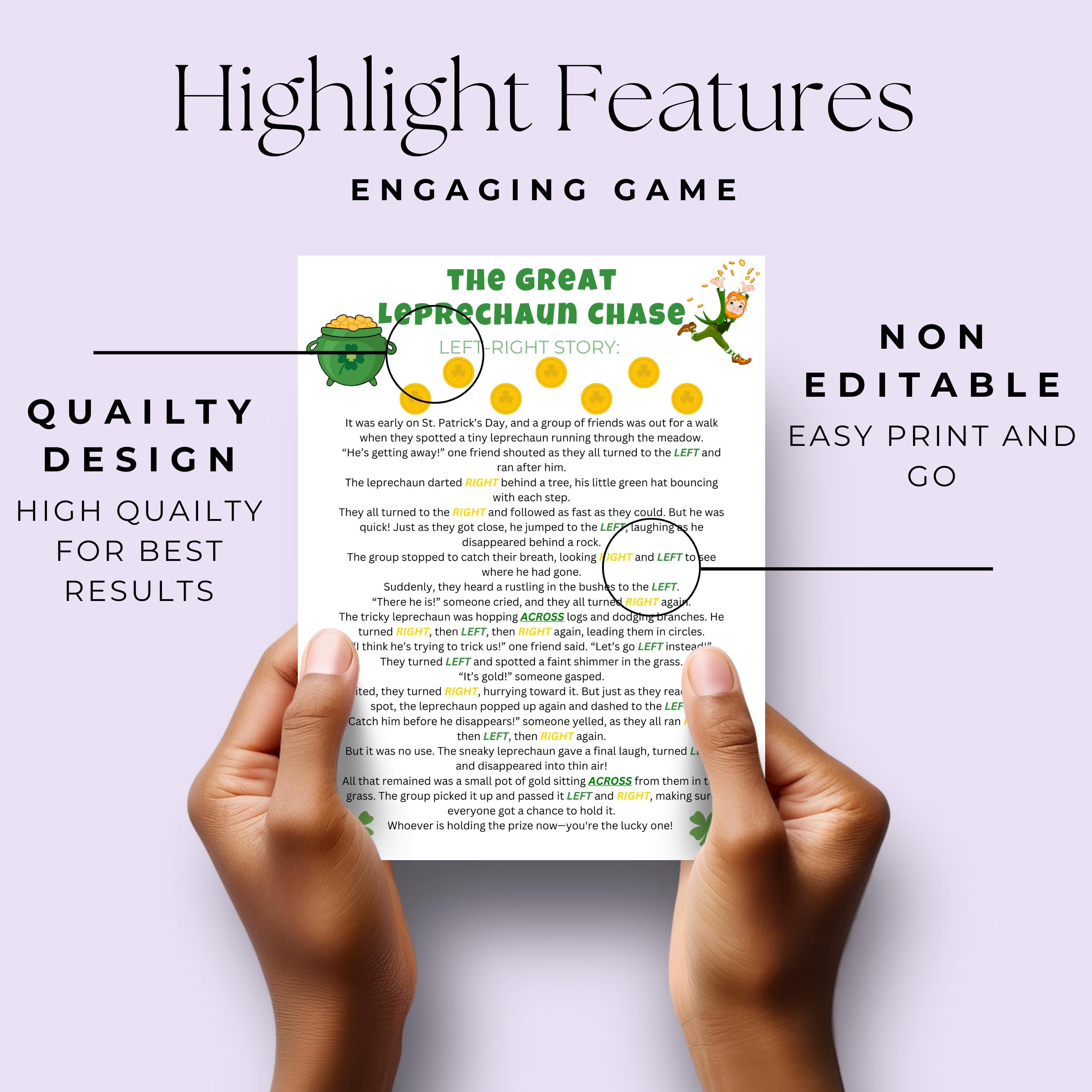 St Patrick's Day Left Right Game, Leprechaun Pass the Prize Activity ...