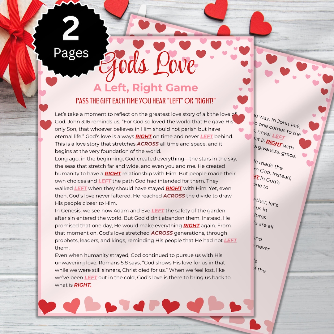 Left Right Game Christian, Pass the Gift Game, Gods Love Bible Story ...