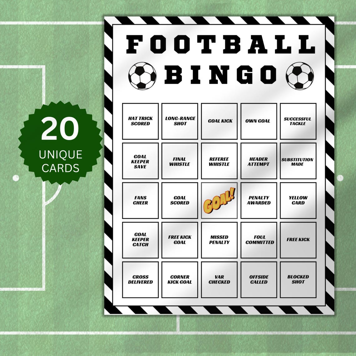 Football Themed Bingo, Printable English Activity, Soccer Activities 20 ...