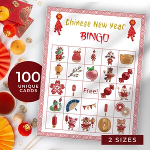 Chinese New Year Bingo, Printable Zodiac for Children, Kids Lunar ...