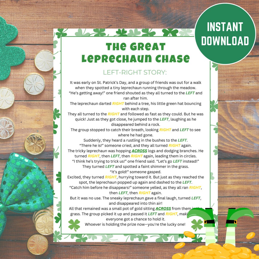 St Patrick's Day Left Right Game, Leprechaun Pass the Prize Activity ...