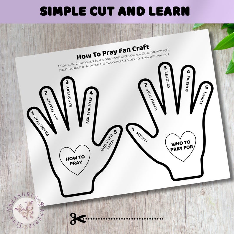 How to Pray Fan Craft for Kids Sunday School Bible Lesson, Teach Me to ...