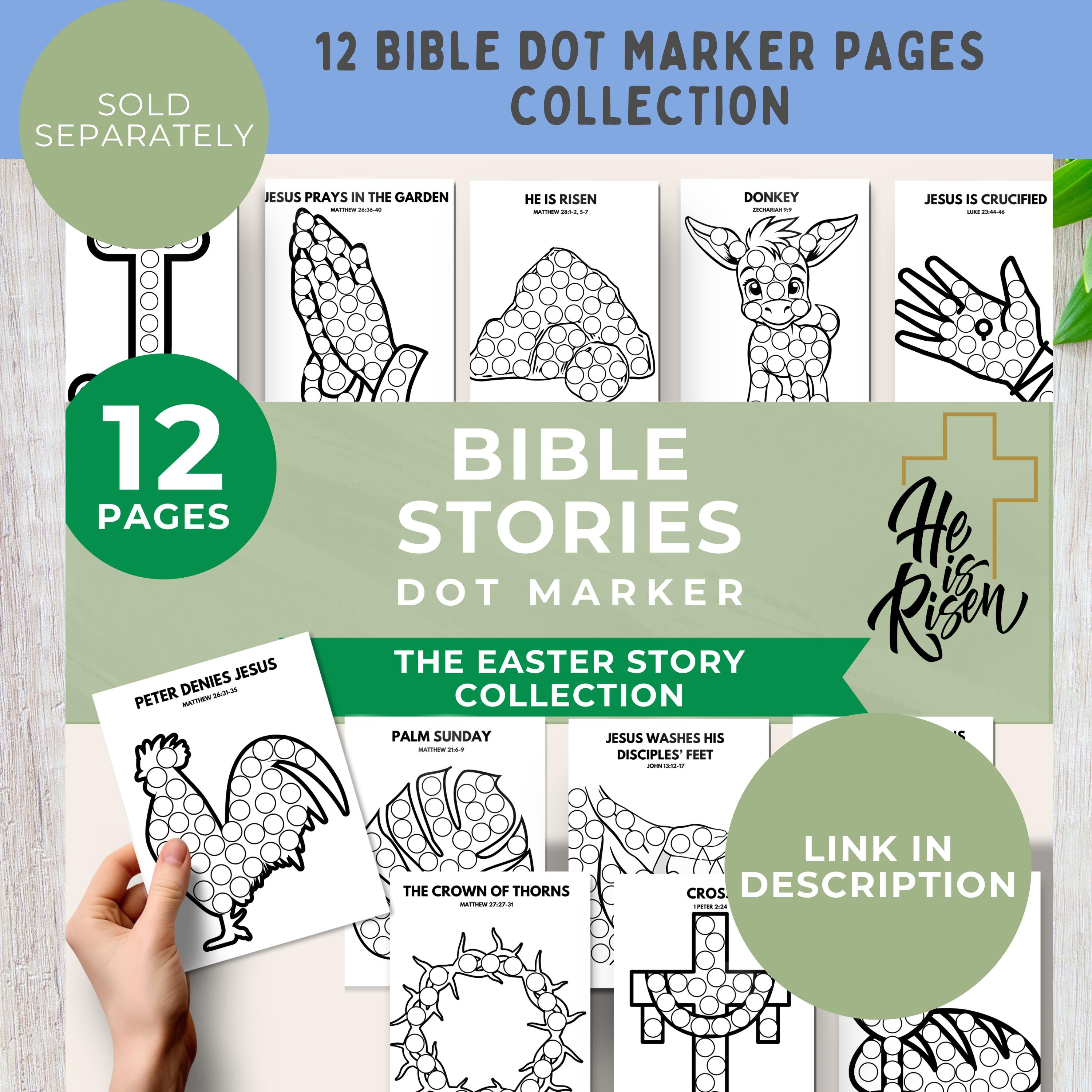 Bible Story Dot Marker, Dot Marker Jesus, Christian Printable for Kids ...