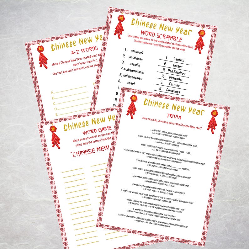 Chinese New Year Games, Lunar New Year Games, Children's Fun Party ...