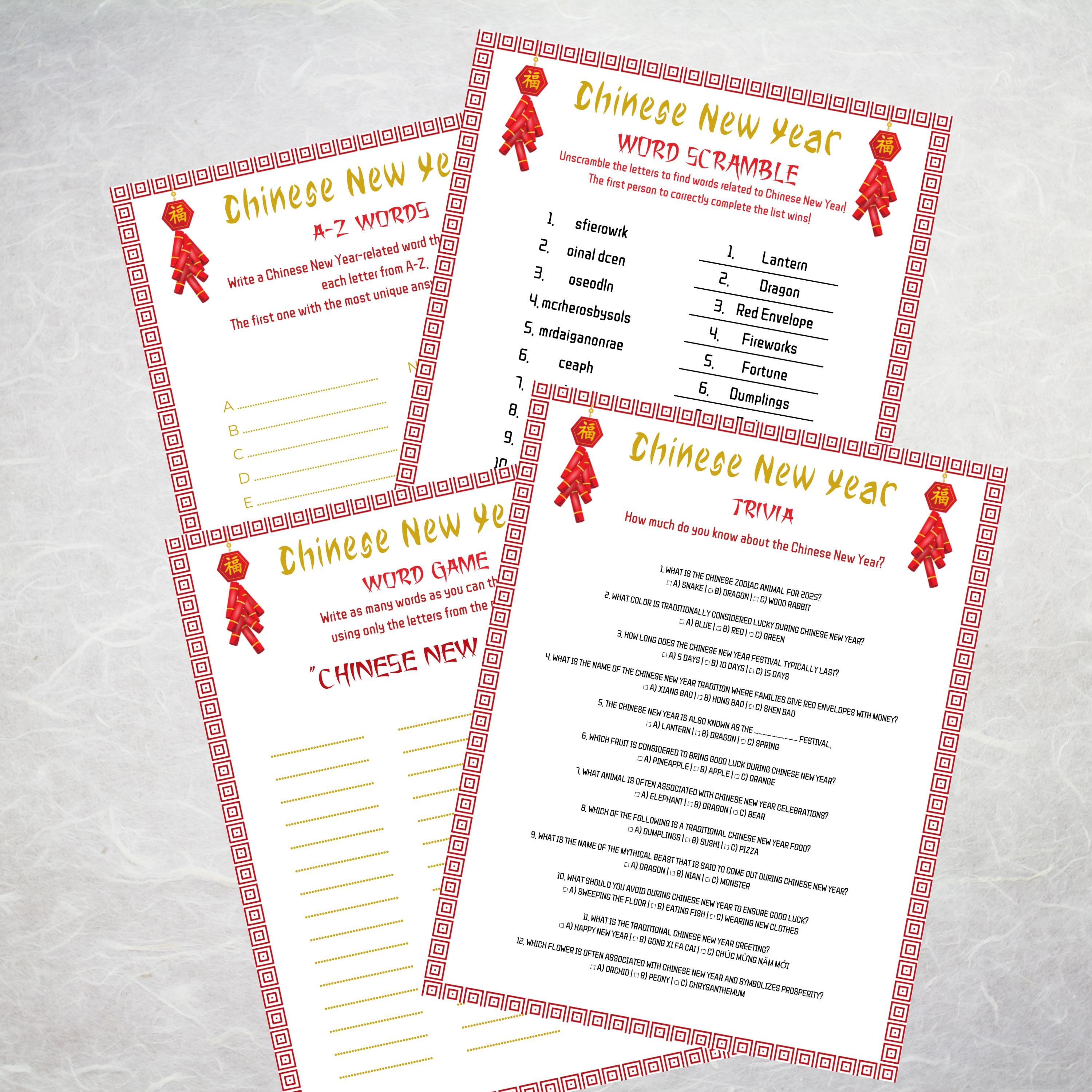 Chinese New Year Games, Lunar New Year Games, Children's Fun Party ...