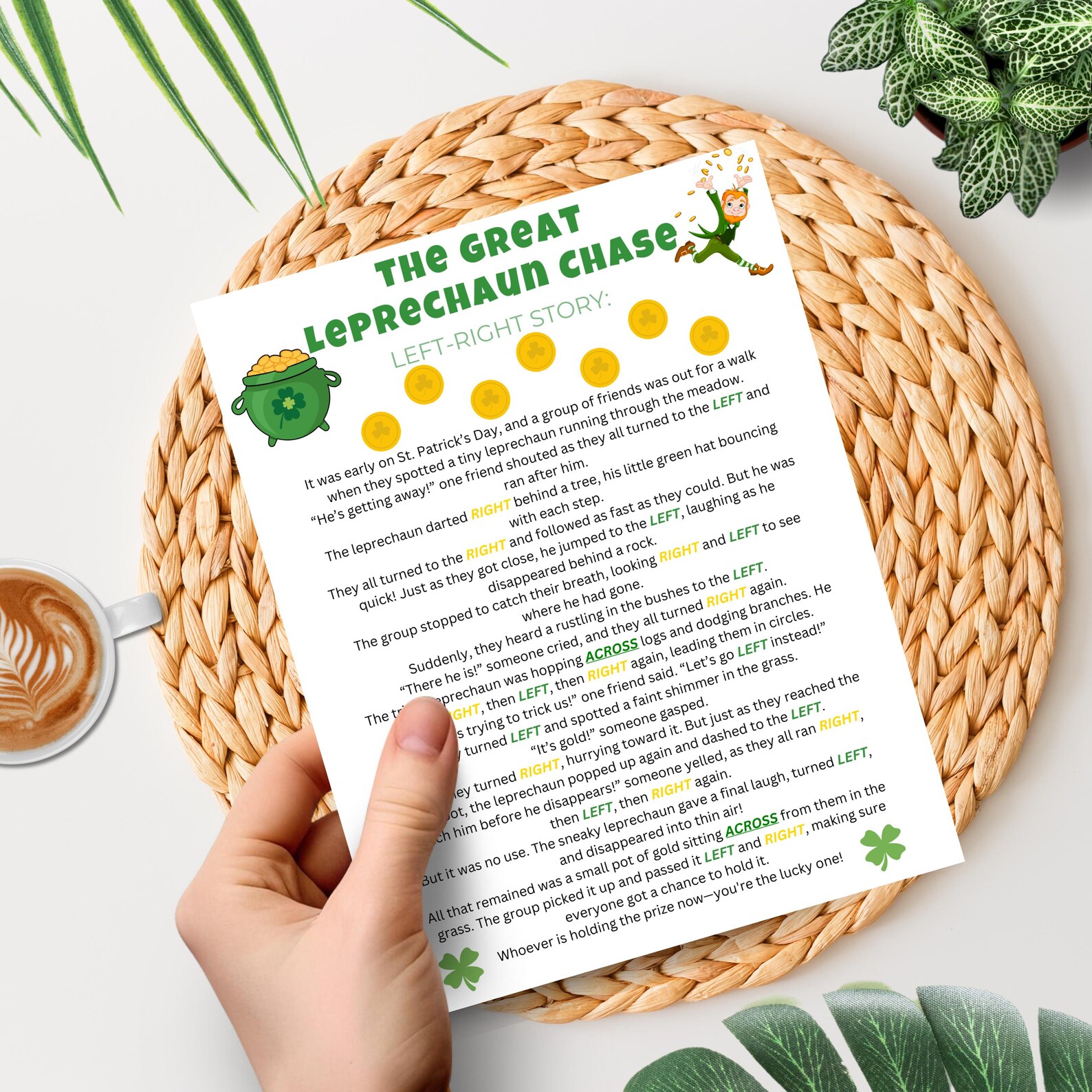 St Patrick's Day Left Right Game, Leprechaun Pass the Prize Activity ...