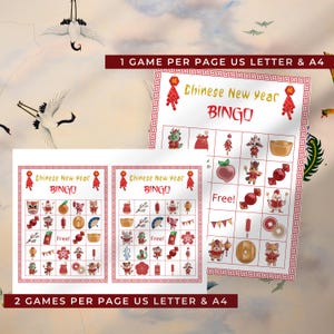 Chinese New Year Bingo, Printable Zodiac for Children, Kids Lunar ...