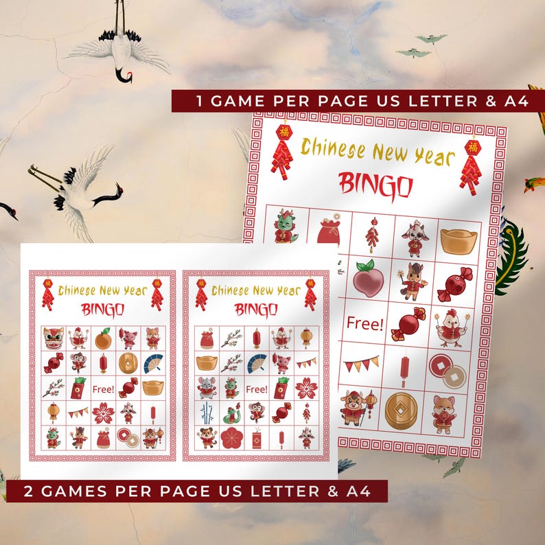 Chinese New Year Bingo, Printable Zodiac for Children, Kids Lunar ...