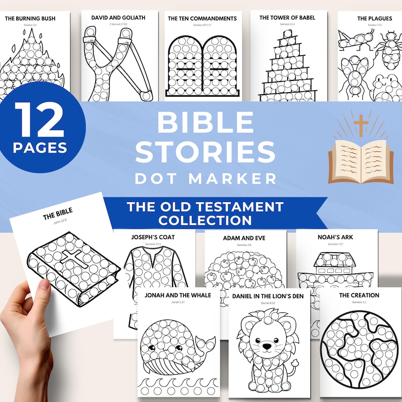 Bible Story Dot Marker, Dot Marker Jesus, Christian Printables for Kids ...