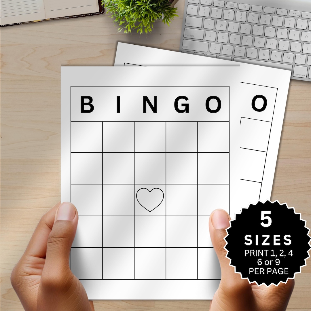 Blank Bingo Card Template, Make Your Own Bingo Game, Vision Board ...