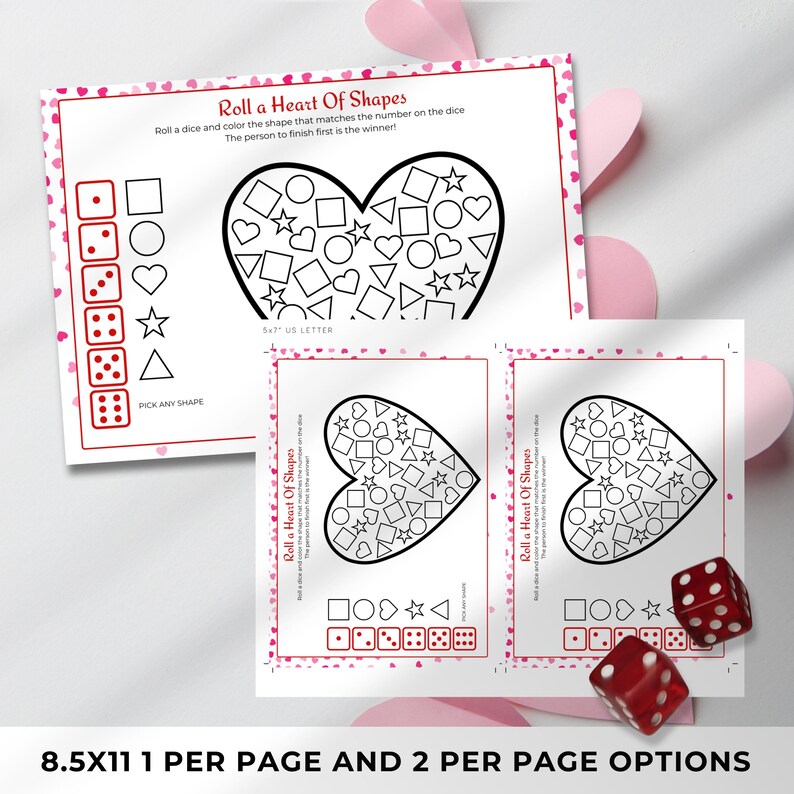Roll a Heart Candy Game, Fun Printable Dice Game for Kids, Perfect for ...