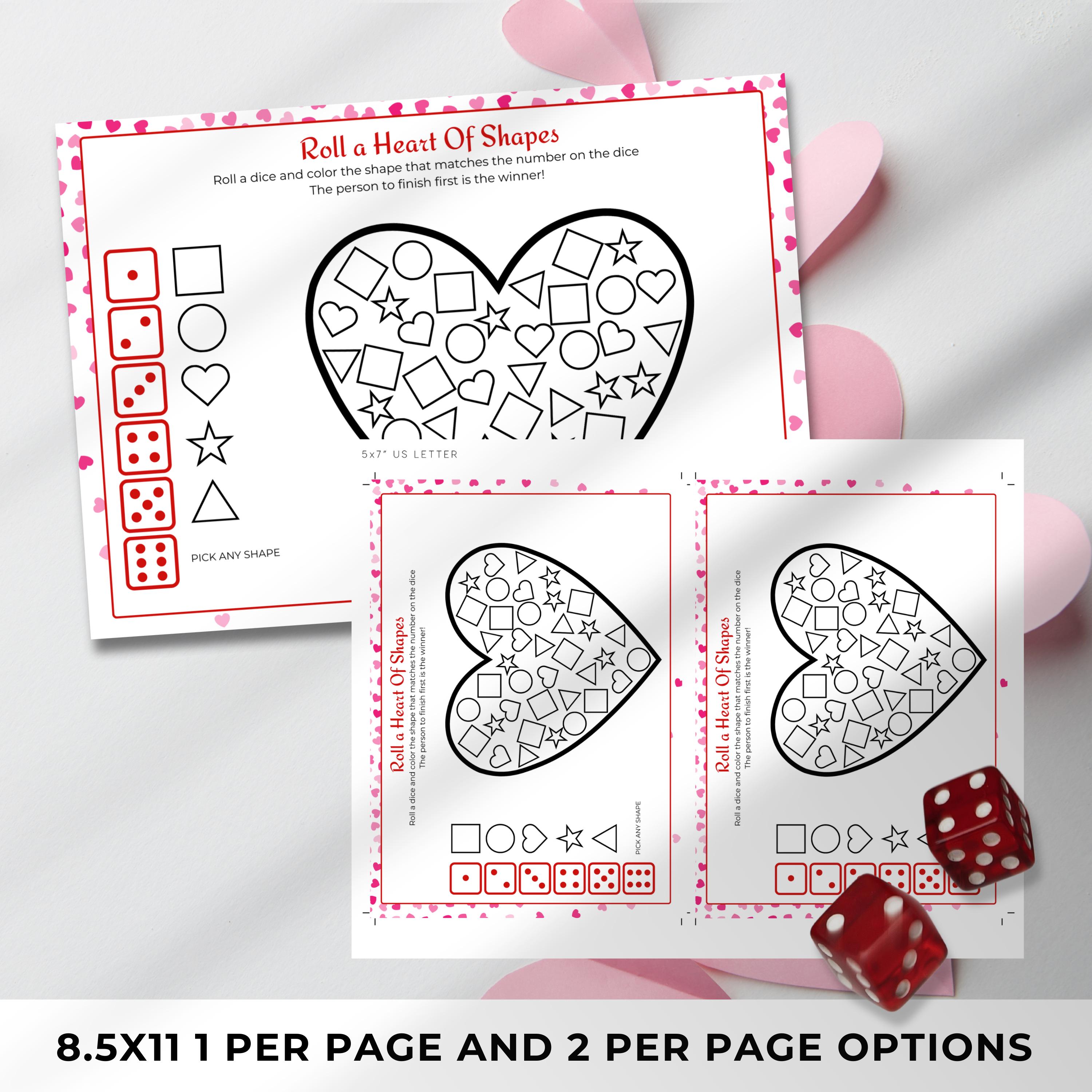 Roll a Heart Candy Game, Fun Printable Dice Game for Kids, Perfect for ...