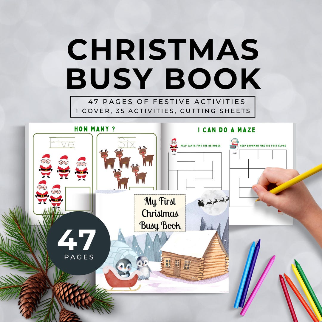 Christmas Busy Binder, Toddler Busy Book Christmas, Children's Learning ...