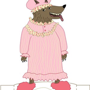 Big Bad Wolf Paper Doll Wolf Paper Doll Fairy Tale Doll Instant ...