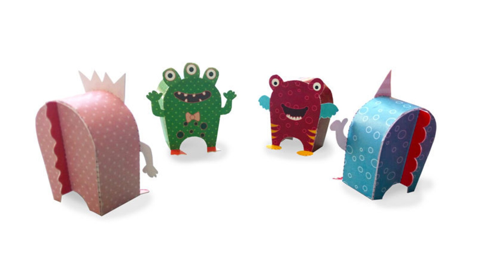 Paper Toy Monsters Set of 4 Play Set PDF Digital Download - Etsy