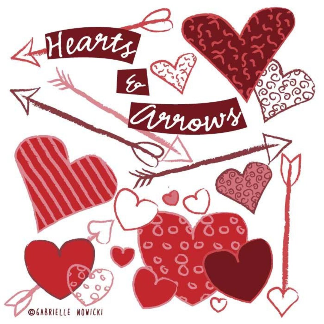 Hearts and Arrows Clipart 18 Valentine's Day Images at 300 DPI JPG PNG ...