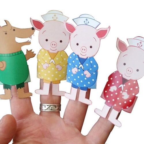 Three Little Pigs Finger Puppet Pack Digital Download - Etsy