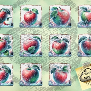 11 Frozen Fruit Clipart Bundle | Apple Collection - Realistic ...