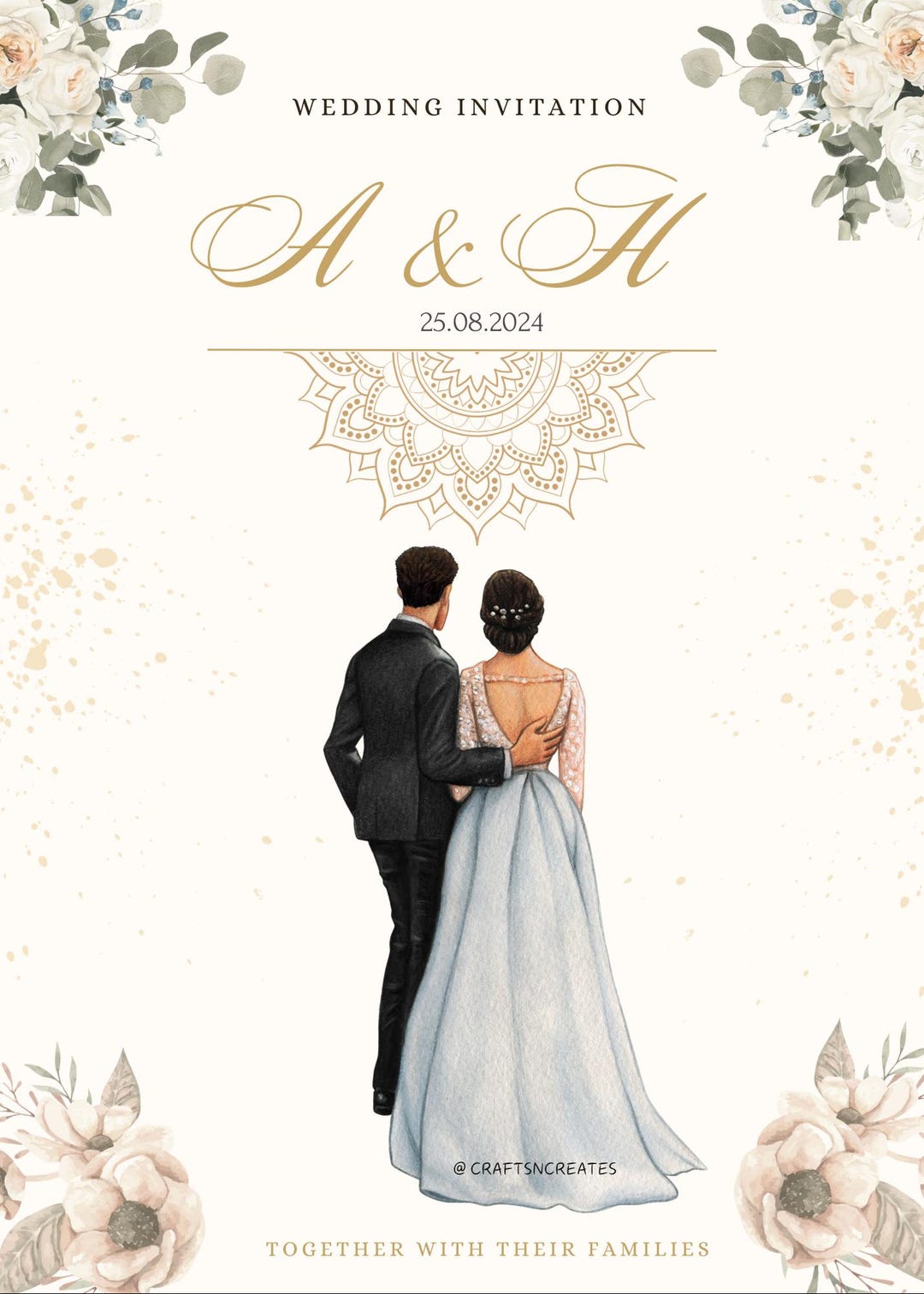 Digital Electronic Video Animated Nikkah Wedding Invititation Floral ...