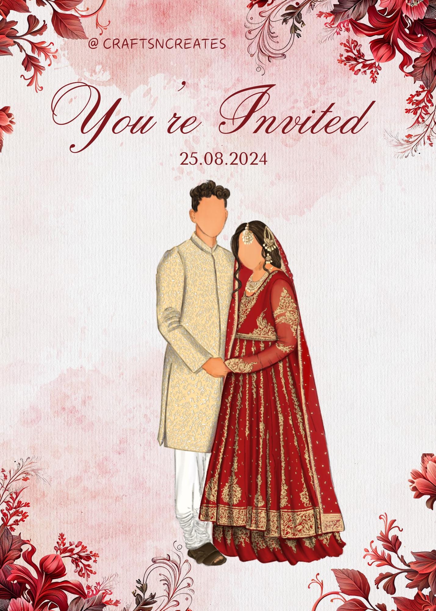 Digital Electronic Video Animated Nikkah Wedding Invititation Floral ...