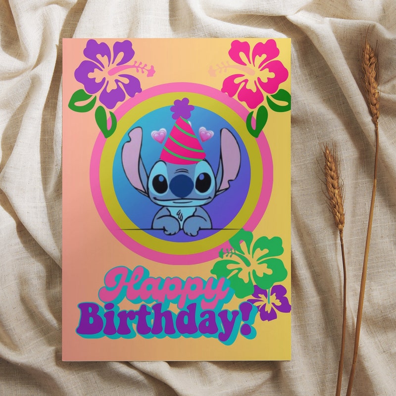 Printable Stitch Birthday Cards - Etsy