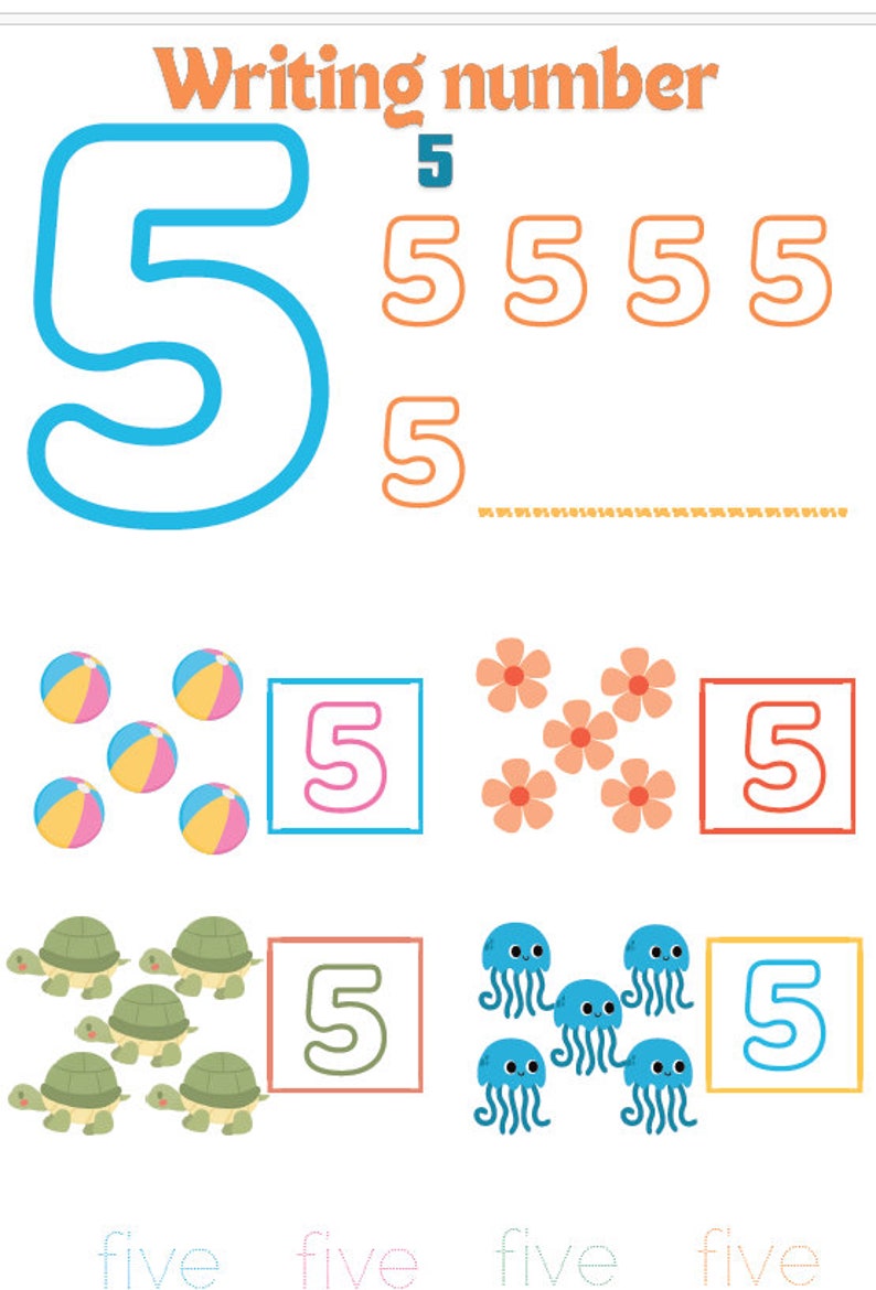 Printable Number Worksheets Bundle - Learn to Count & Write 1-10 ...
