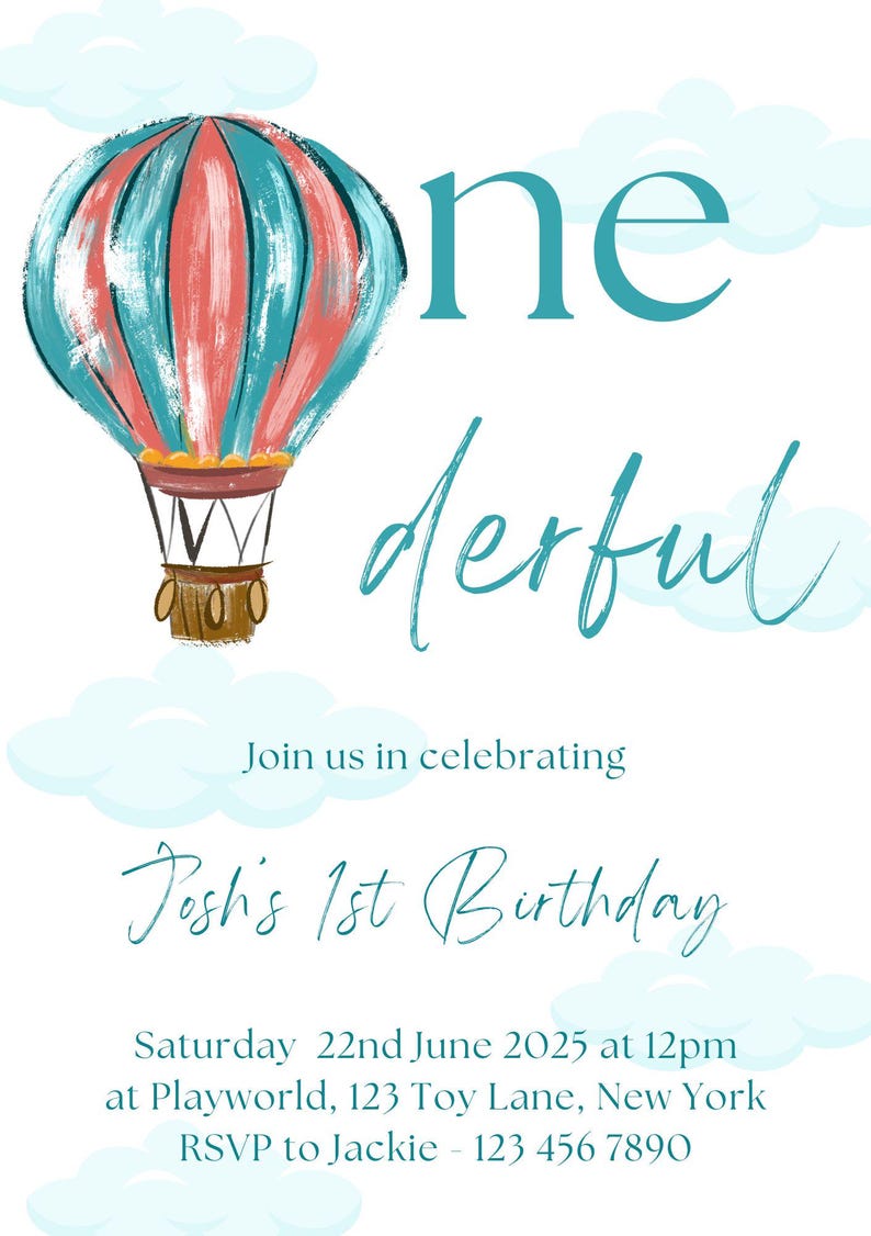Editable Invitation Template Instant Download Customizable Birthday ...
