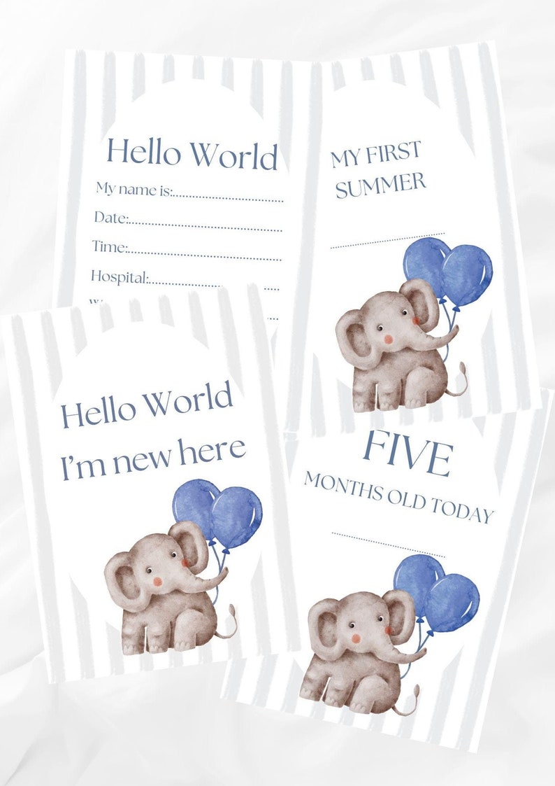 Printable Baby Milestone Cards - Adorable Monthly Tracker, Baby ...