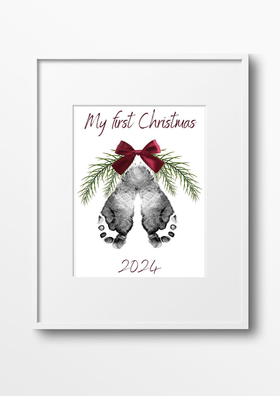 Mistletoes Footprint Art Babys First Christmas Keepsake Christmas ...