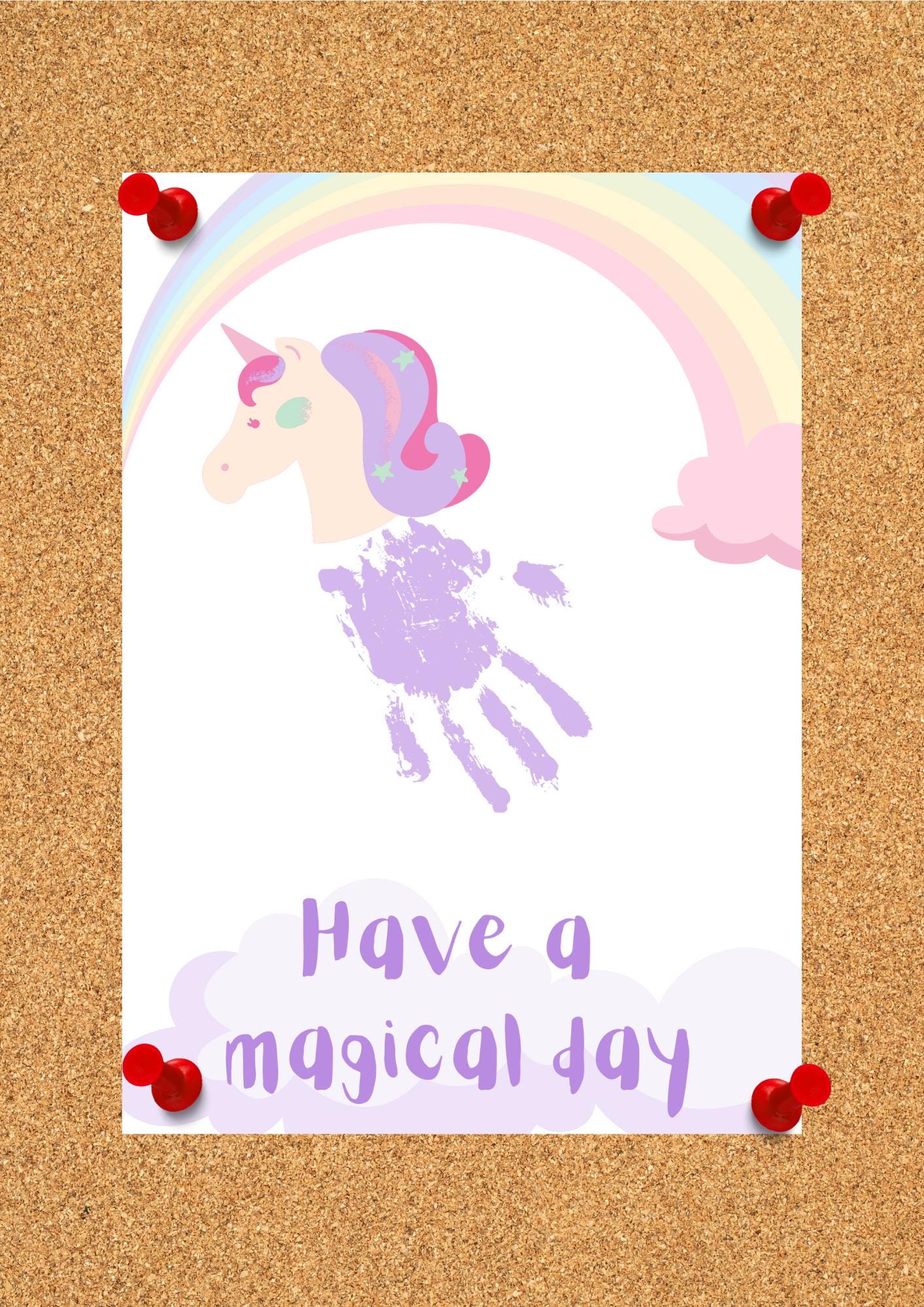 Handprint Art - Kid’s Handprint Keepsake - Unique Handprint Gift - A4 ...