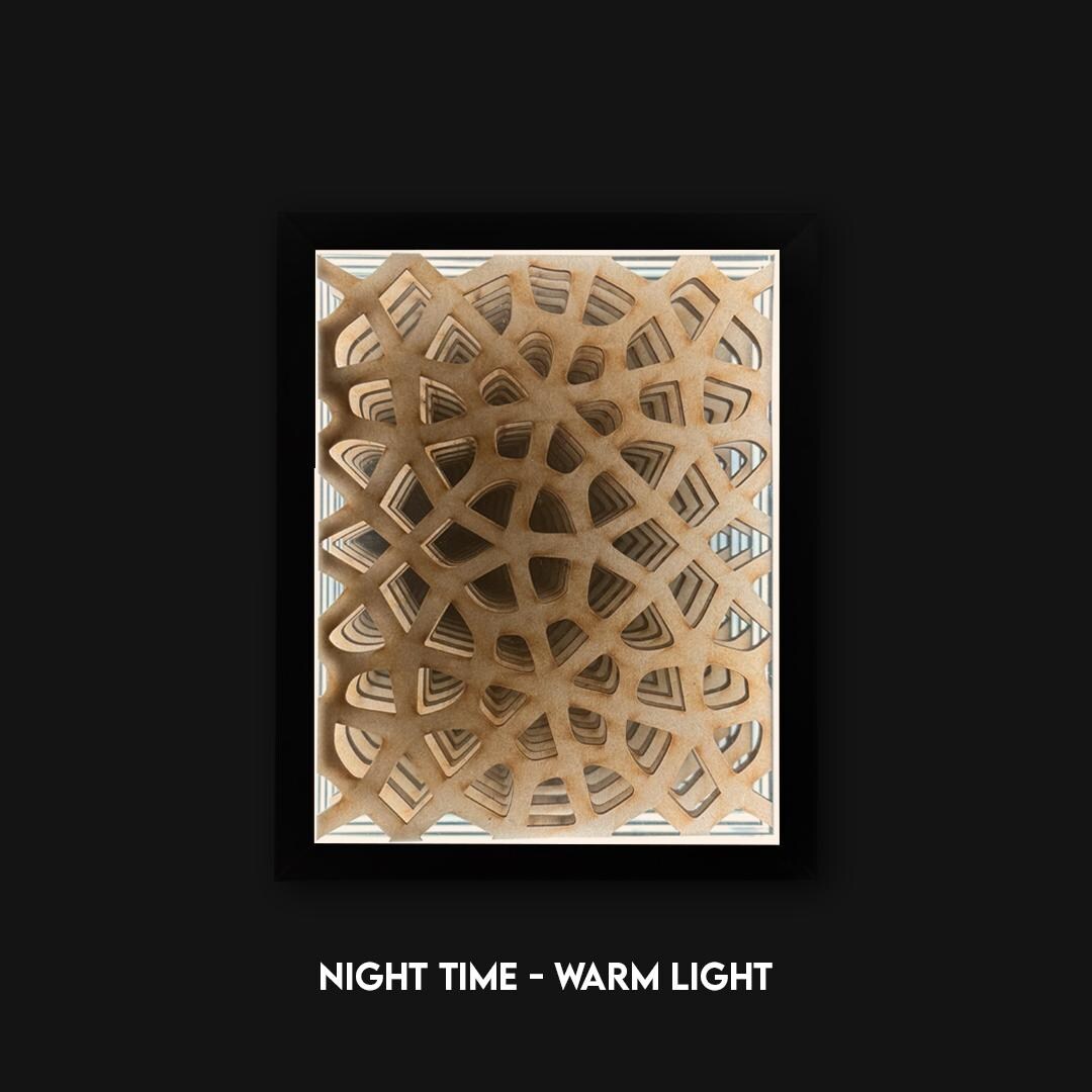 Infinity Mirror Islamic Design - Hand Crafted MDF Design With LED ...