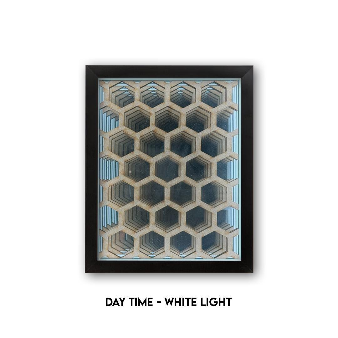 Infinity Mirror Honeycomb Design - Hand Crafted MDF Design With LED ...