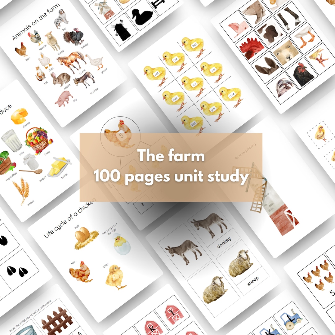 The Farm Montessori Unit Study | 100 Pages of Printable Activities | 3 ...