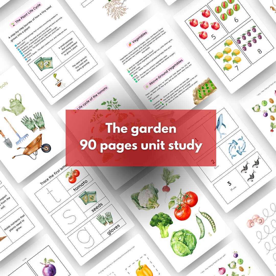 The Garden Unit Study | 70 Pages of Printable Activities | 3-part ...